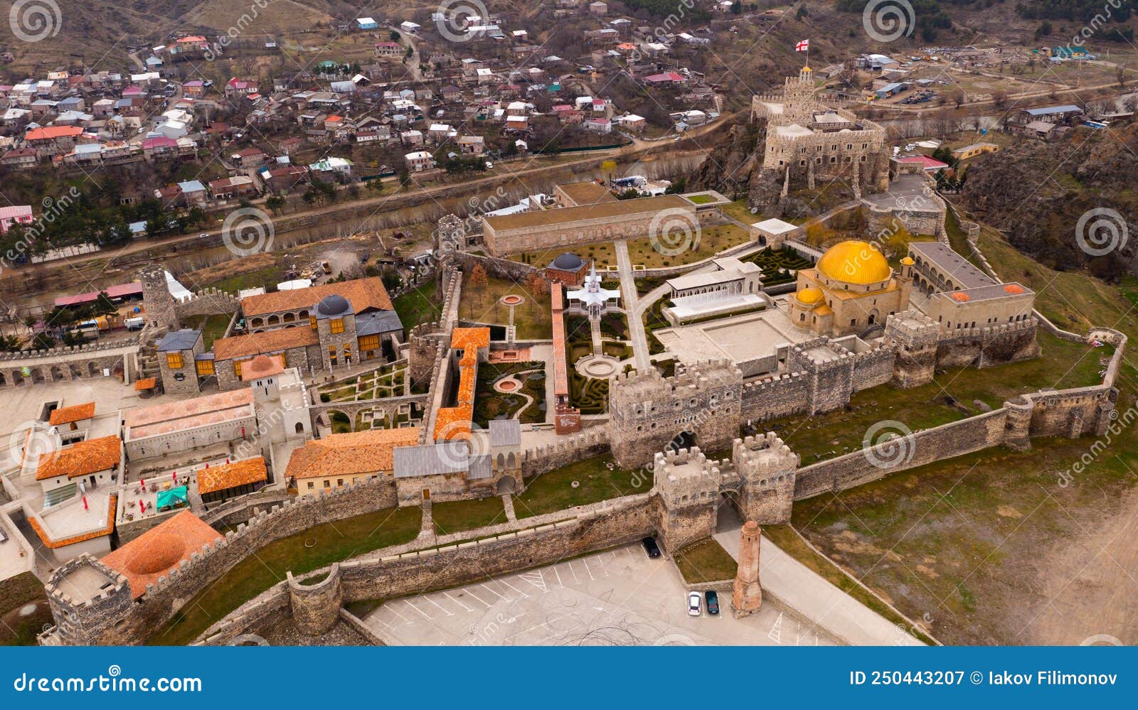 Aerial View on Medieval Castle Rabat Stock Image - Image of georgian ...
