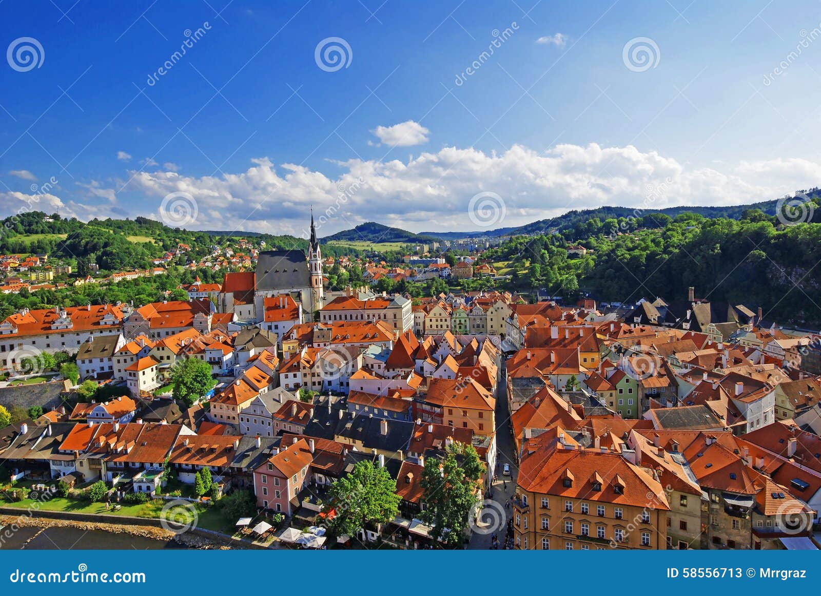 Aerial View of Medieval Town Stock Image - Image of famous, heritage ...