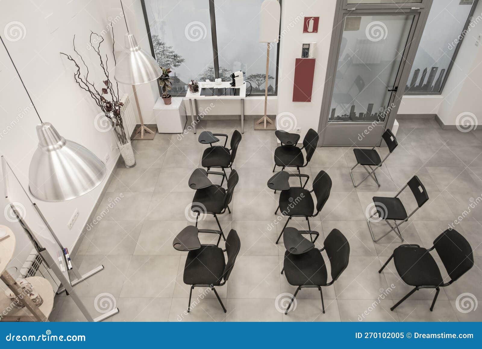 Aerial View of Meeting Room and Study in Loft-style Room with Technical ...