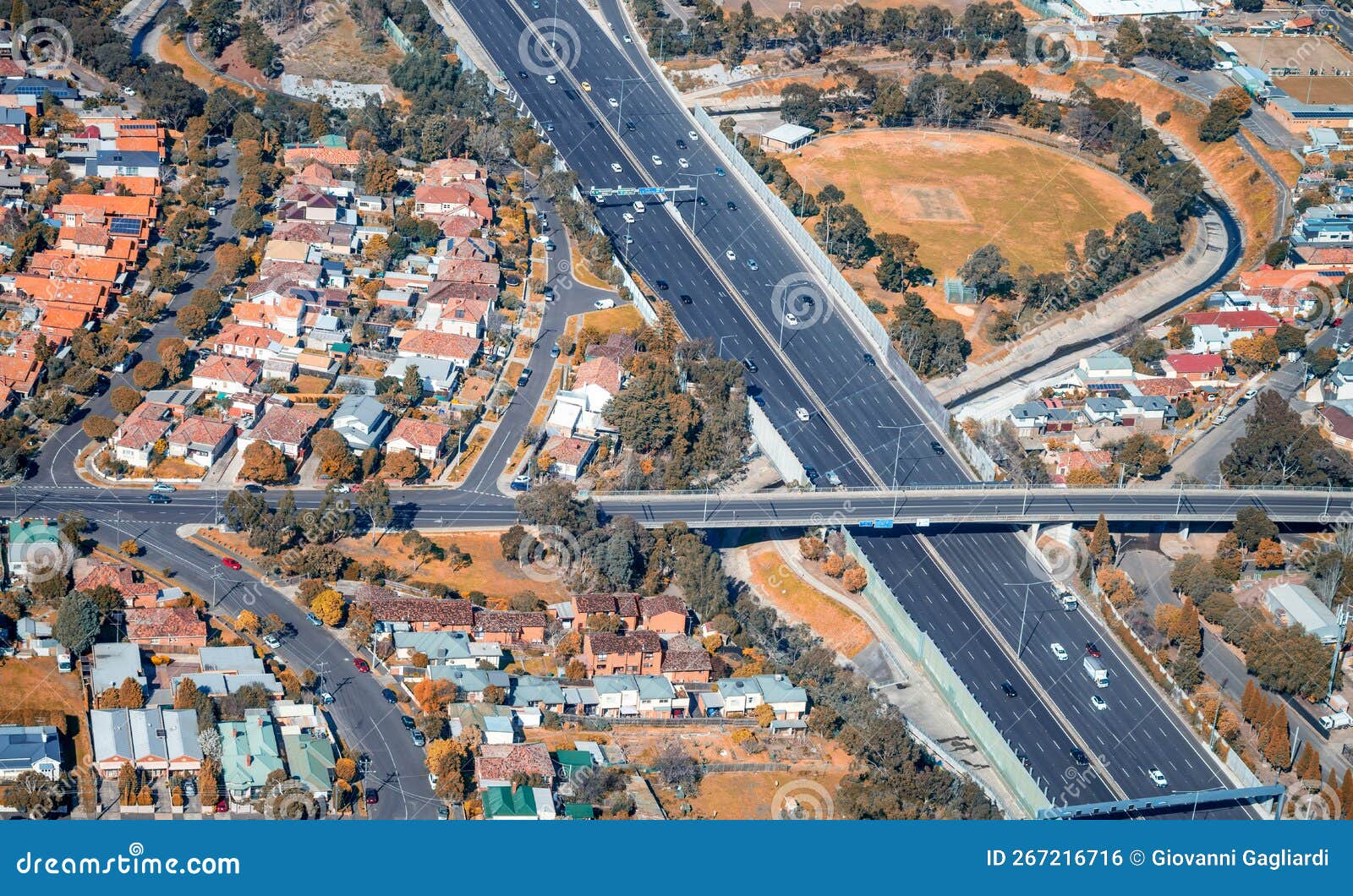 Aerial View of Melbourne Main Interstate Road and Overpass Stock Photo ...