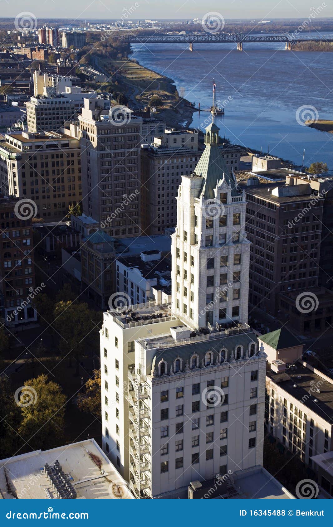 Aerial view of Memphis stock photo. Image of structure - 16345488