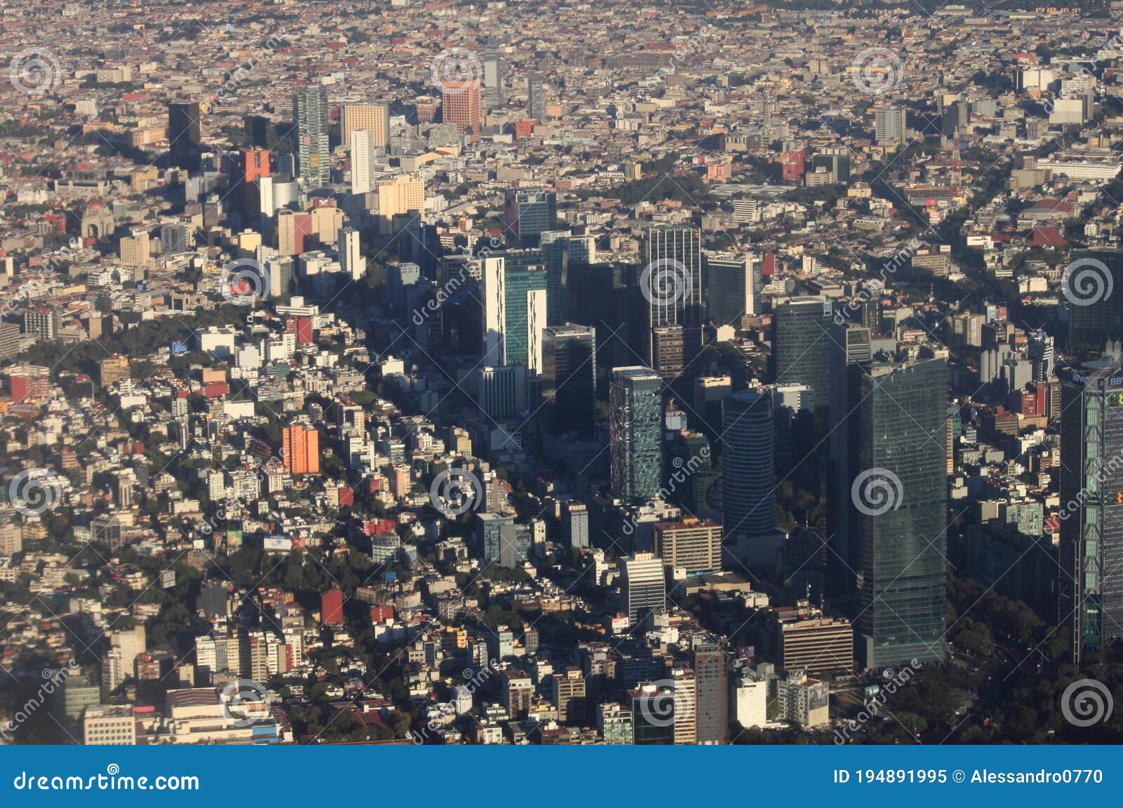 Aerial view of Mexico City stock image. Image of architecture - 194891995