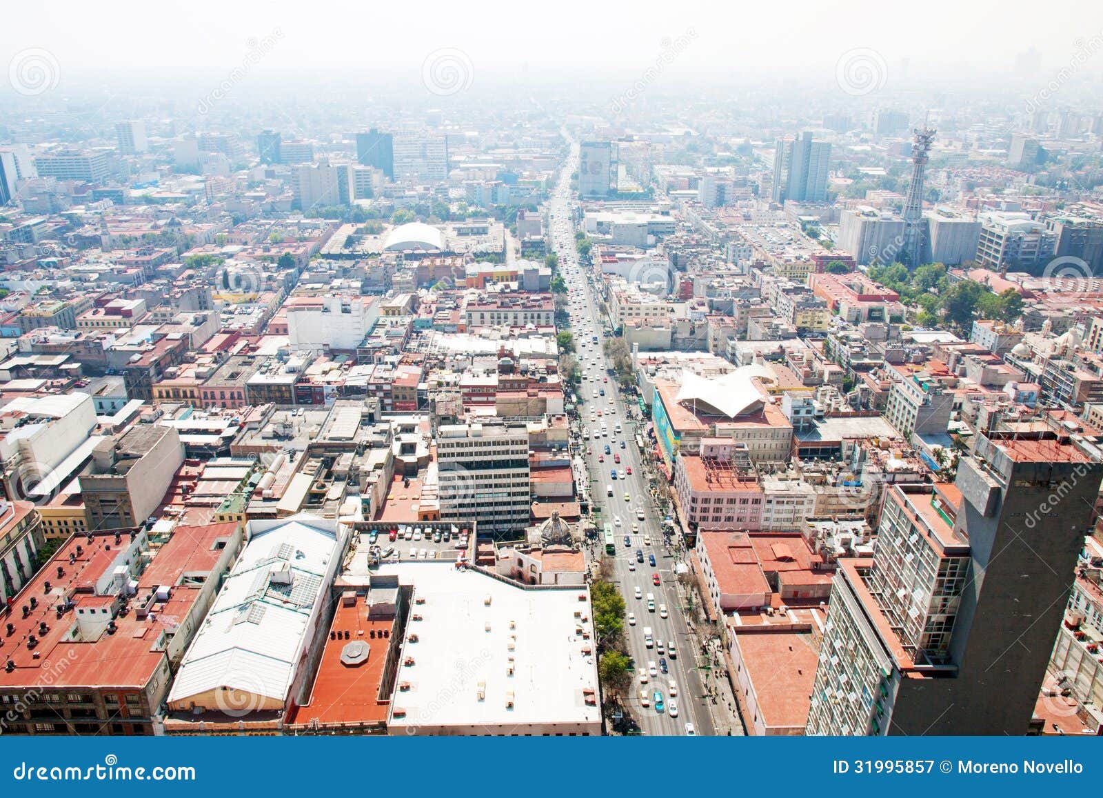 Aerial view of Mexico City stock image. Image of streets - 31995857