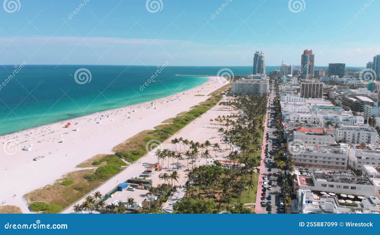 Aerial View of Miami Beach on a Sunny Day Stock Video - Video of miami ...