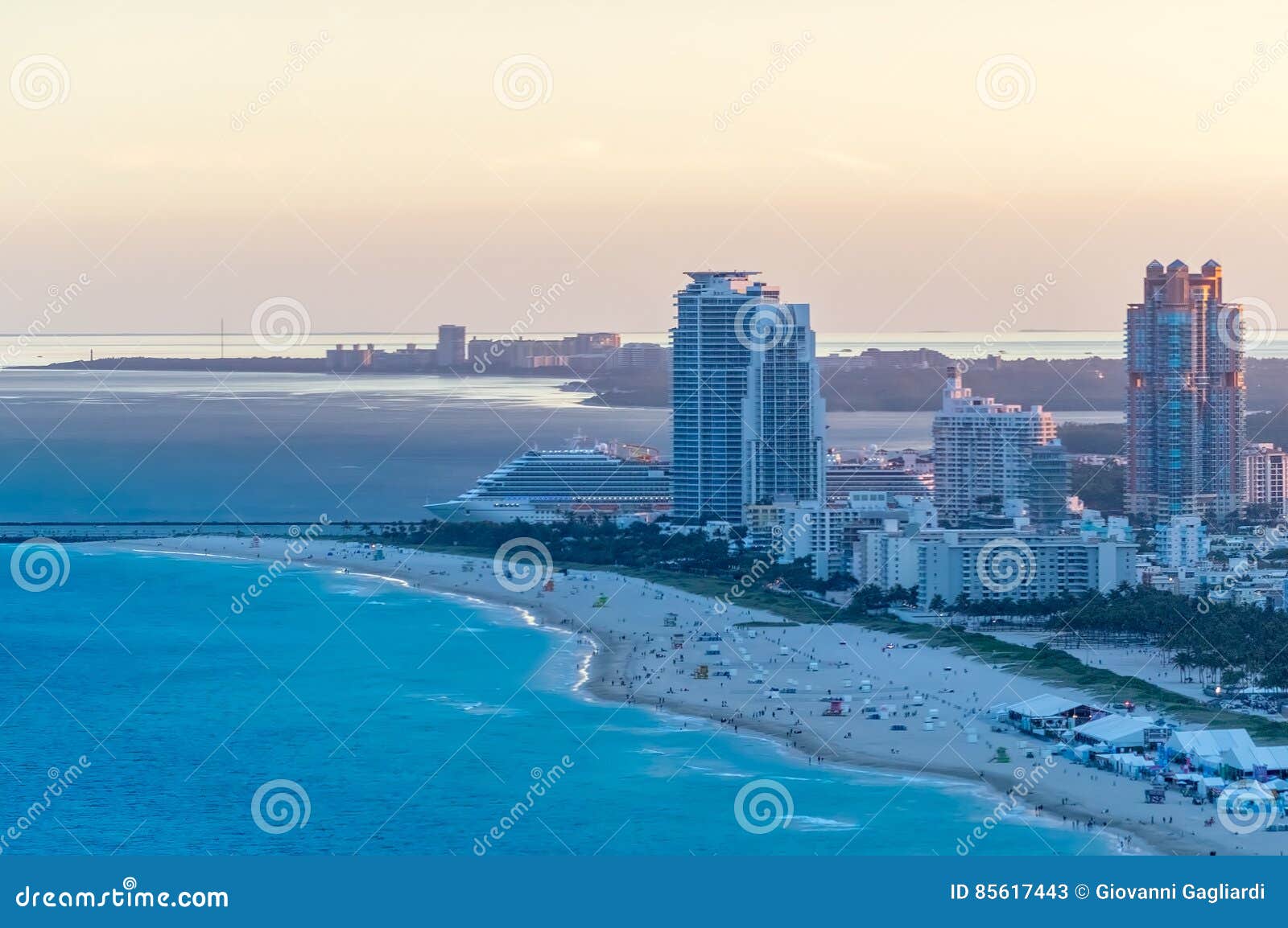 Aerial View of Miami Coastline, Florida Stock Image - Image of ...