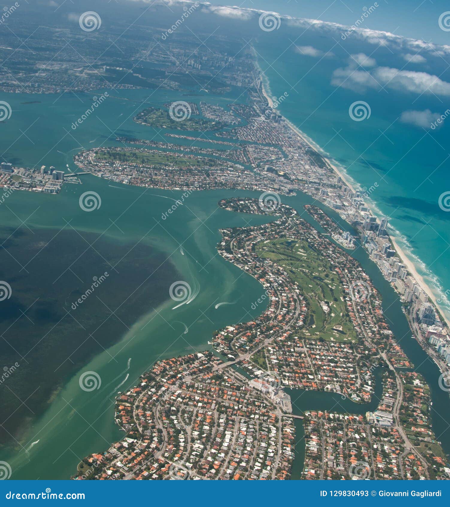 Aerial View of Miami stock image. Image of color, beautiful - 129830493