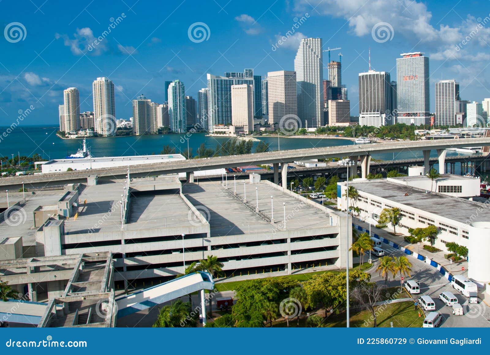Aerial View of Miami stock image. Image of bright, city - 225860729