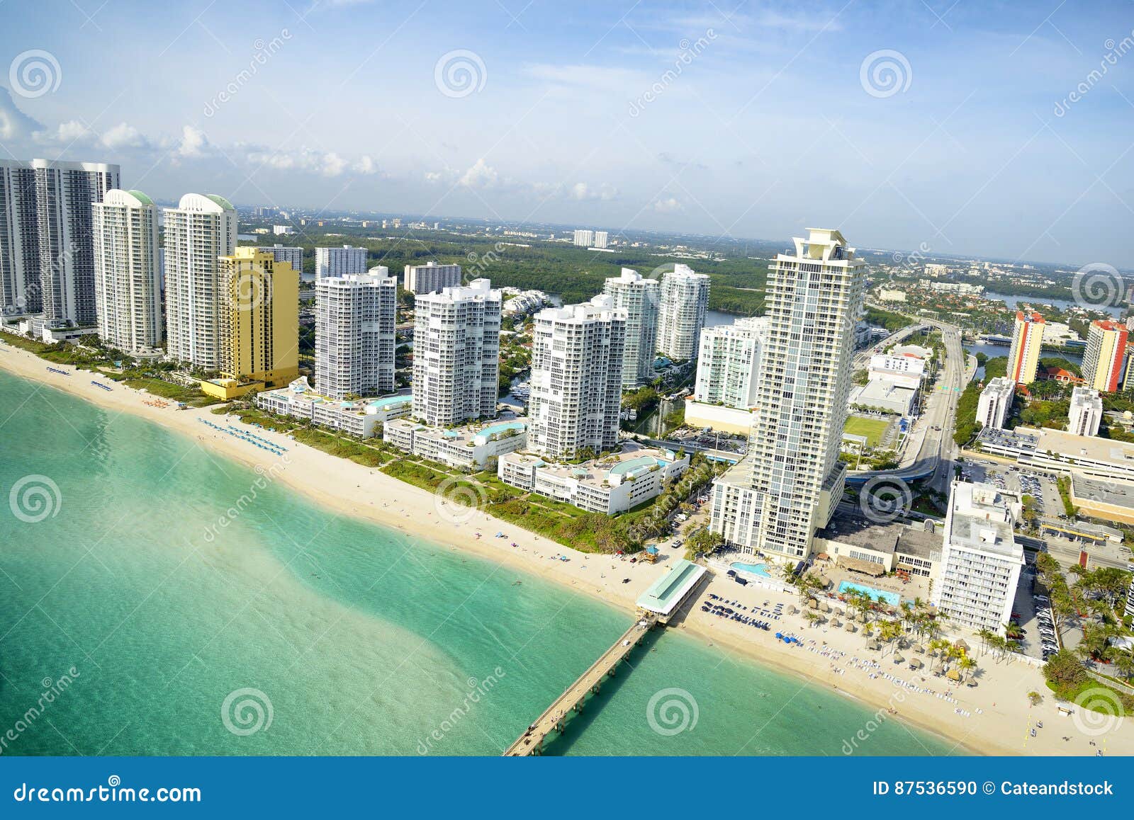 Aerial view of Miami stock photo. Image of modern, downtown - 87536590