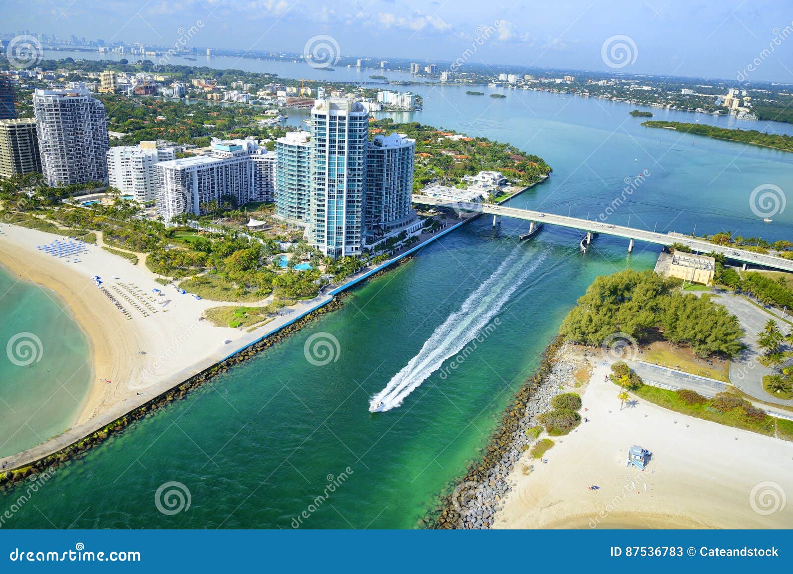 Aerial view of Miami stock image. Image of drive, cityscape - 87536783