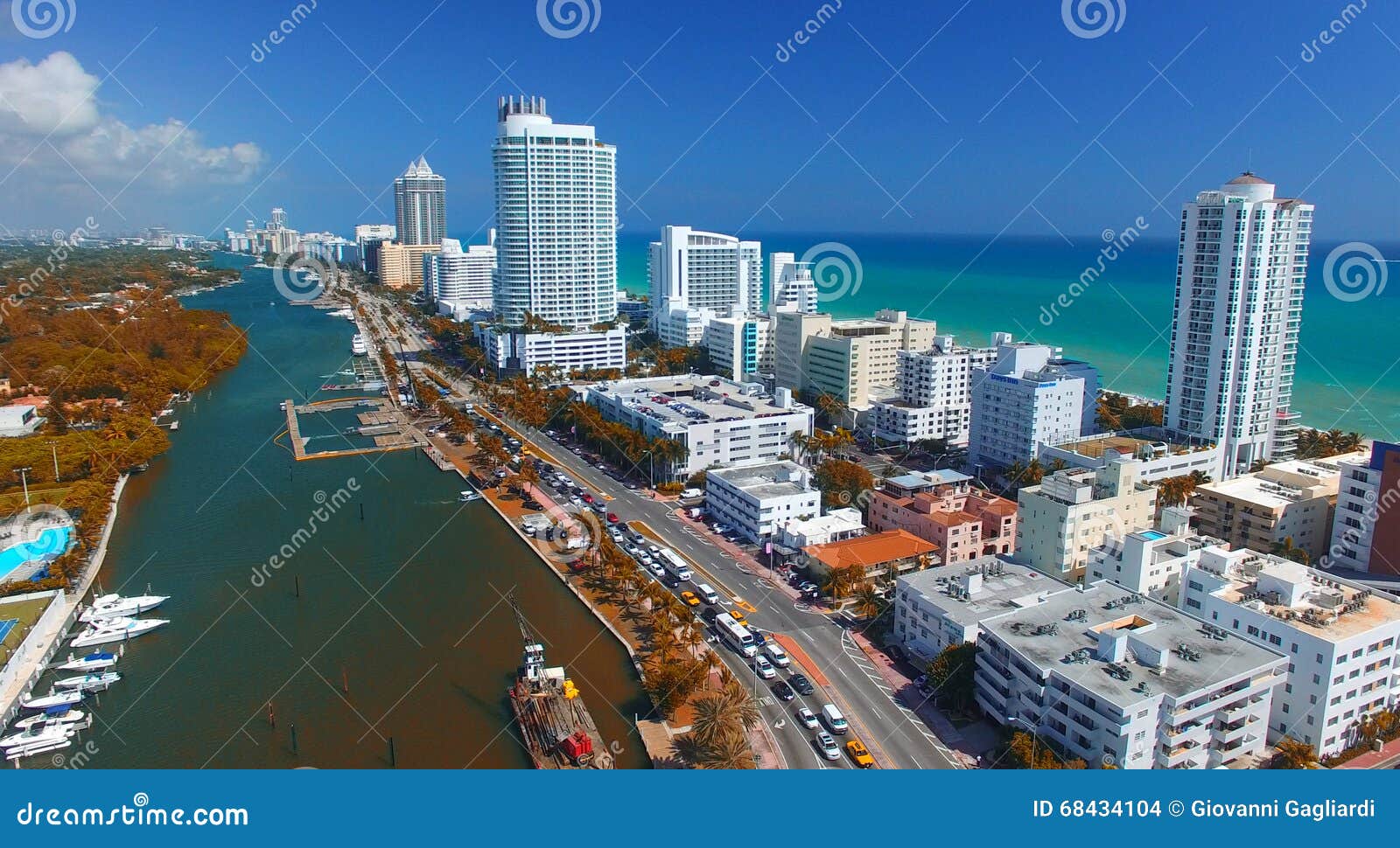 Aerial View of Miami Skyilne Stock Photo - Image of miami, aerial: 68434104