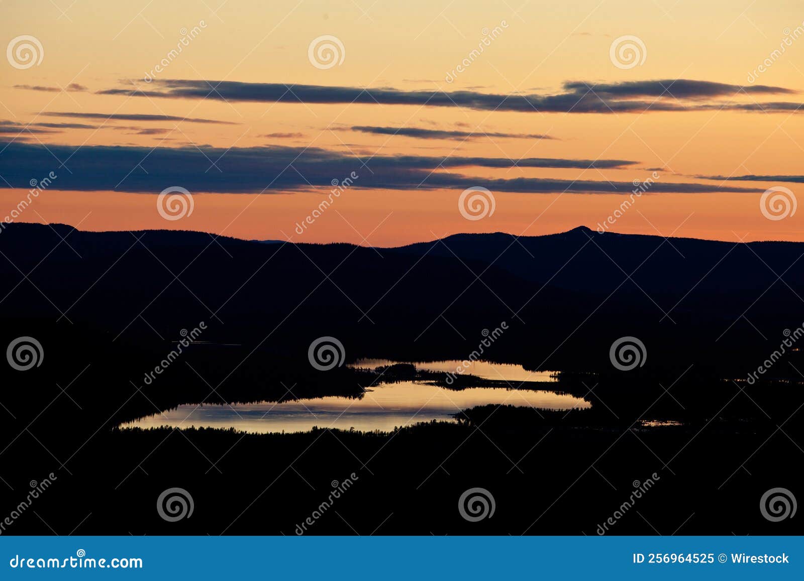 Aerial View of a Midnight Sun Stock Image - Image of scene, outdoor ...