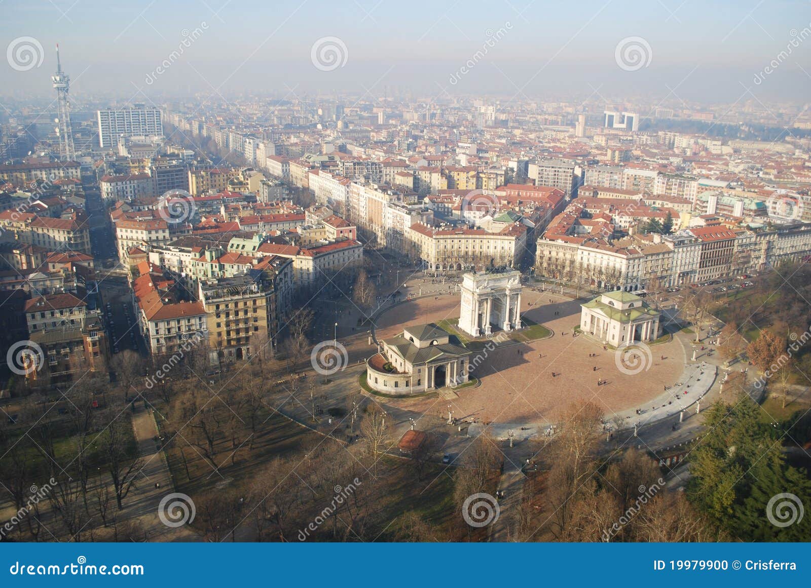 Aerial view of Milan stock photo. Image of scene, blue - 19979900