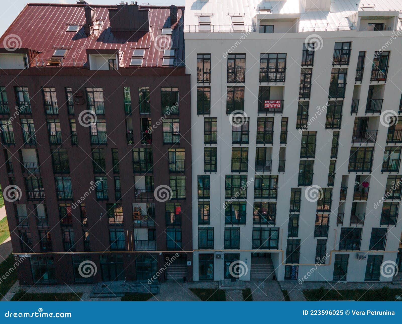 Aerial View of Modern Apartments Building Stock Image - Image of ...