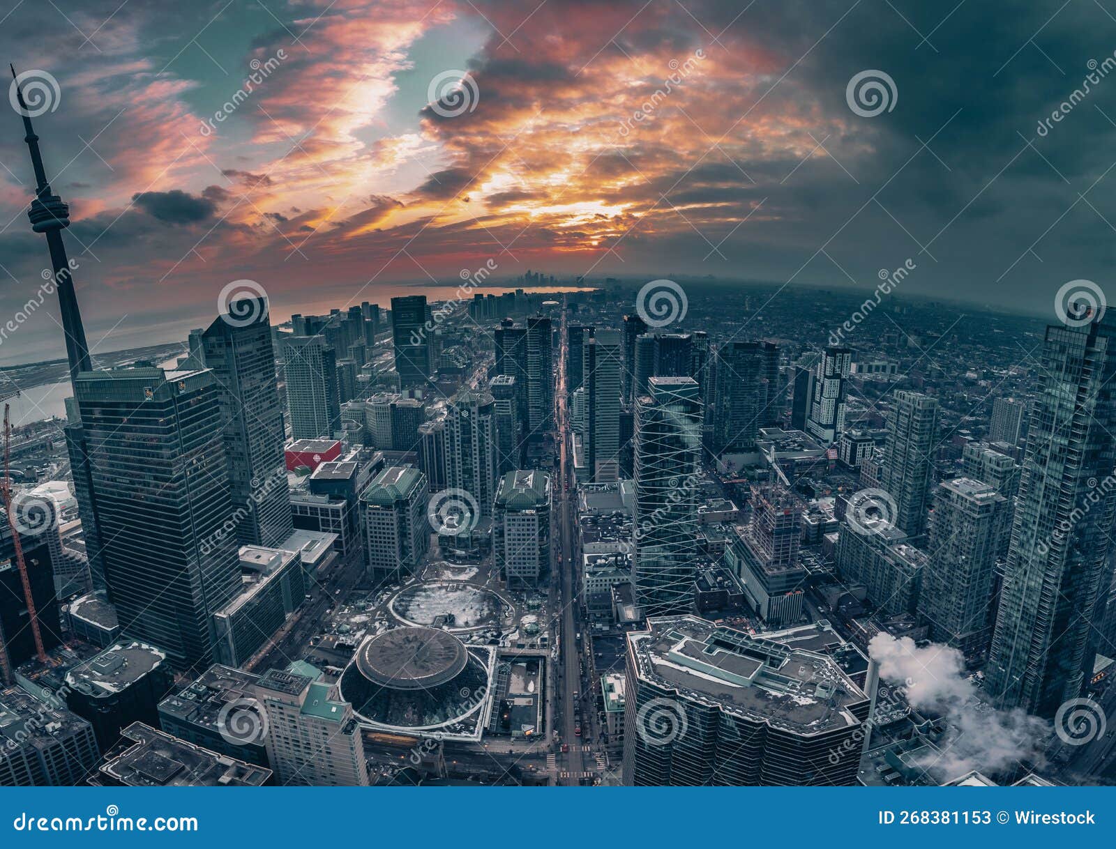 Aerial View of Modern Buildings at Sunset in Toronto, Canada Editorial ...