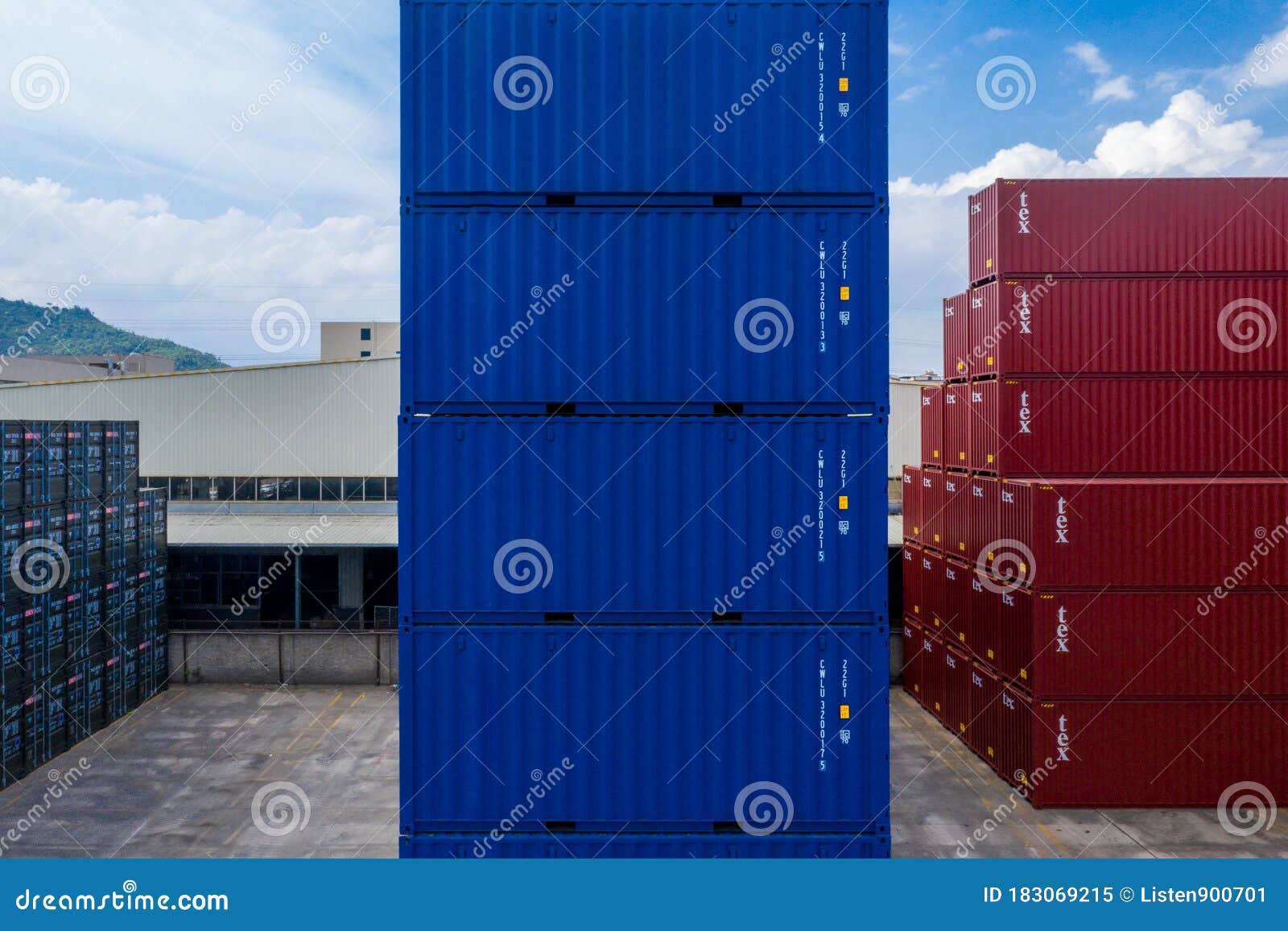 Aerial View of a Modern Container Terminal Factory Stock Image - Image ...
