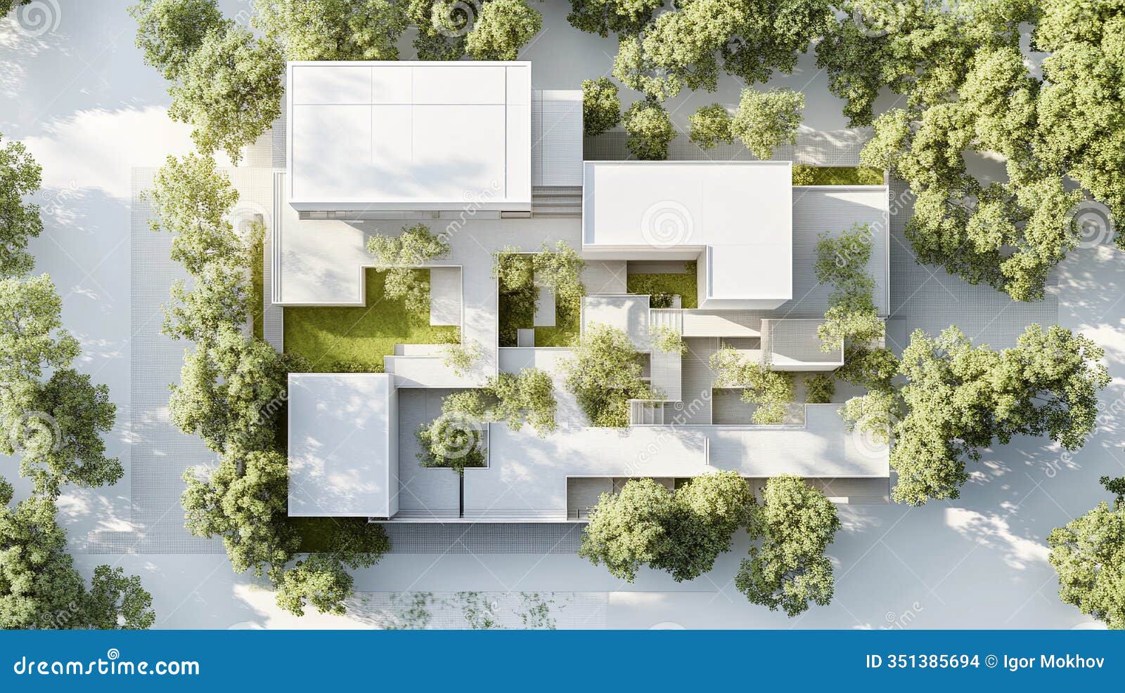 Aerial View of Modern House Architectural Floor Plan Picture Stock ...