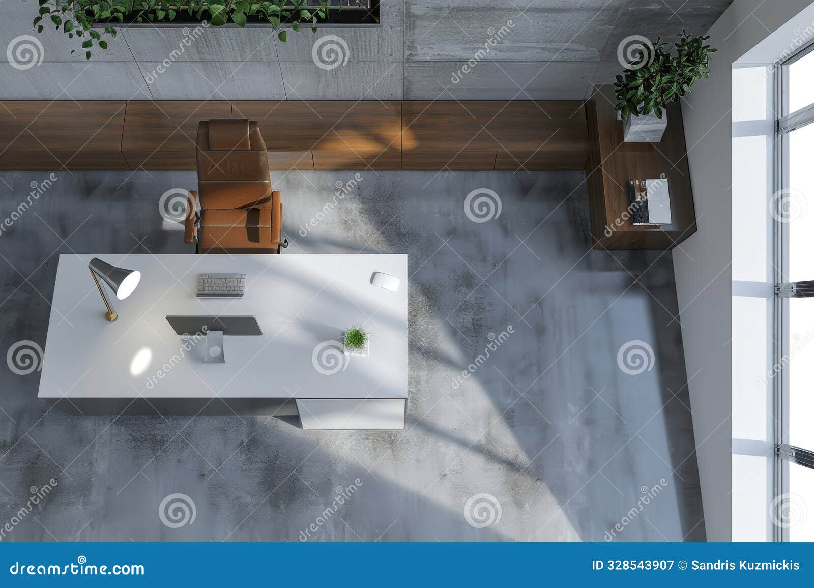 Aerial View of Modern Office Interior. Generative AI. Stock ...