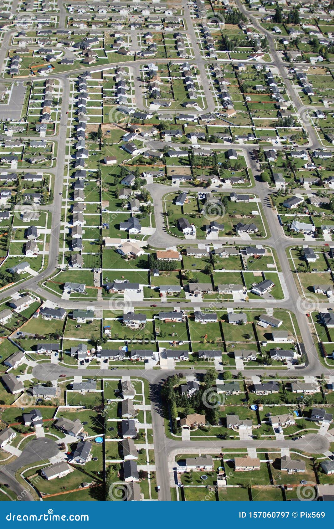 An Aerial View of a Modern Subdivision in a Medium Sized City ...