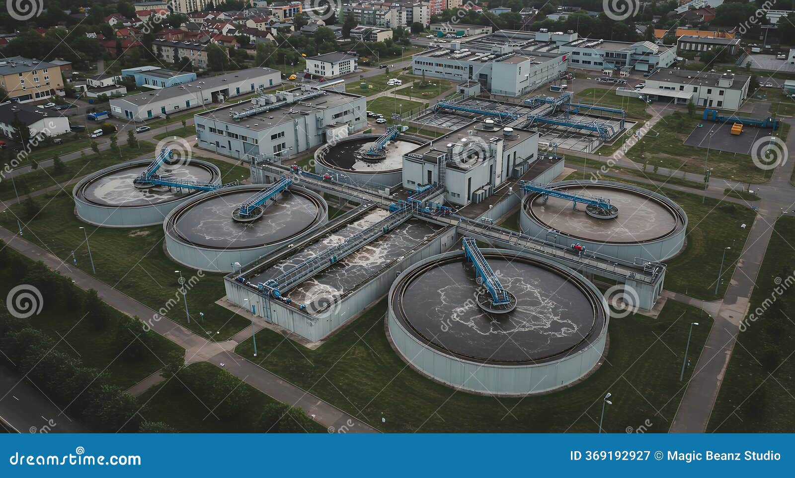 Modern Wastewater Treatment Plant Of Chemical Factory. Water ...