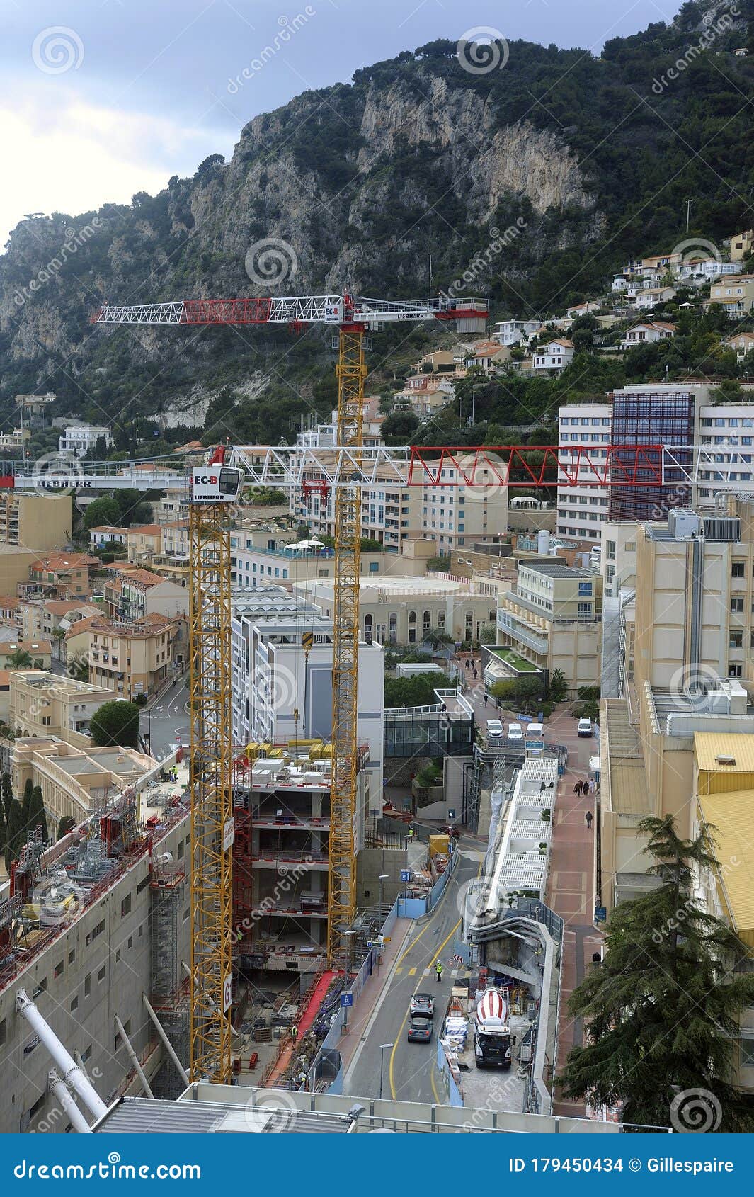 Aerial View of Monaco with Construction Work Editorial Stock Image ...