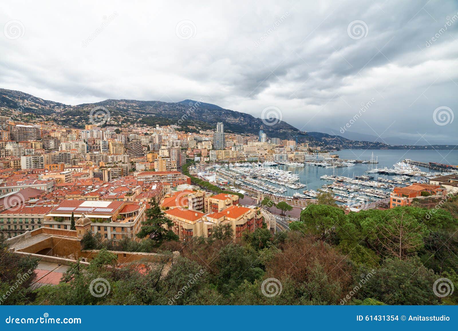 Aerial view of Monaco stock photo. Image of marina, mediterranean ...