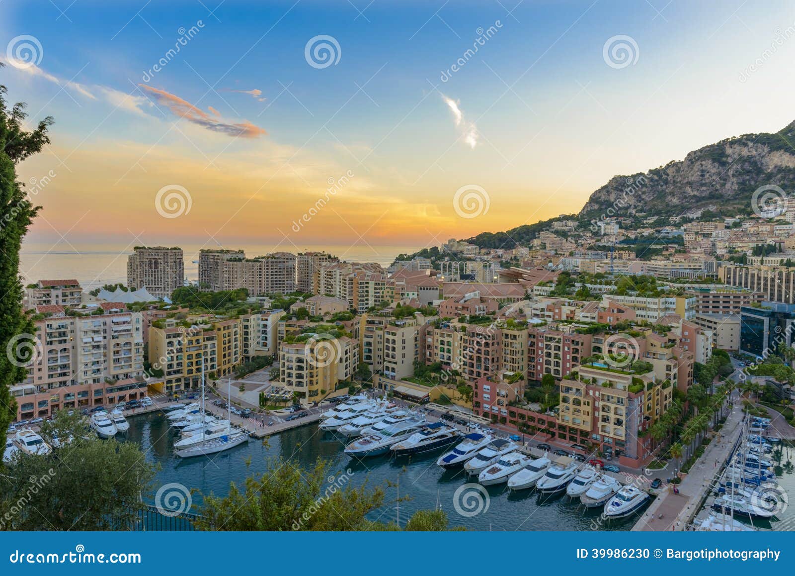 Aerial View of Monaco at Sunset Stock Photo - Image of monaco, dazur ...