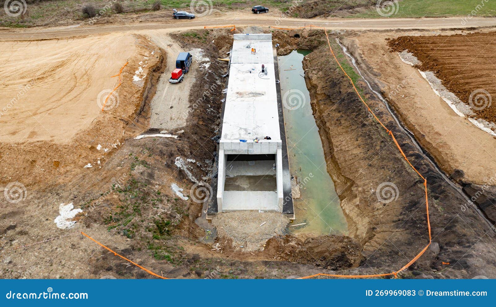Aerial View of Monolithic Foundation Tape in Daylight Stock Image ...