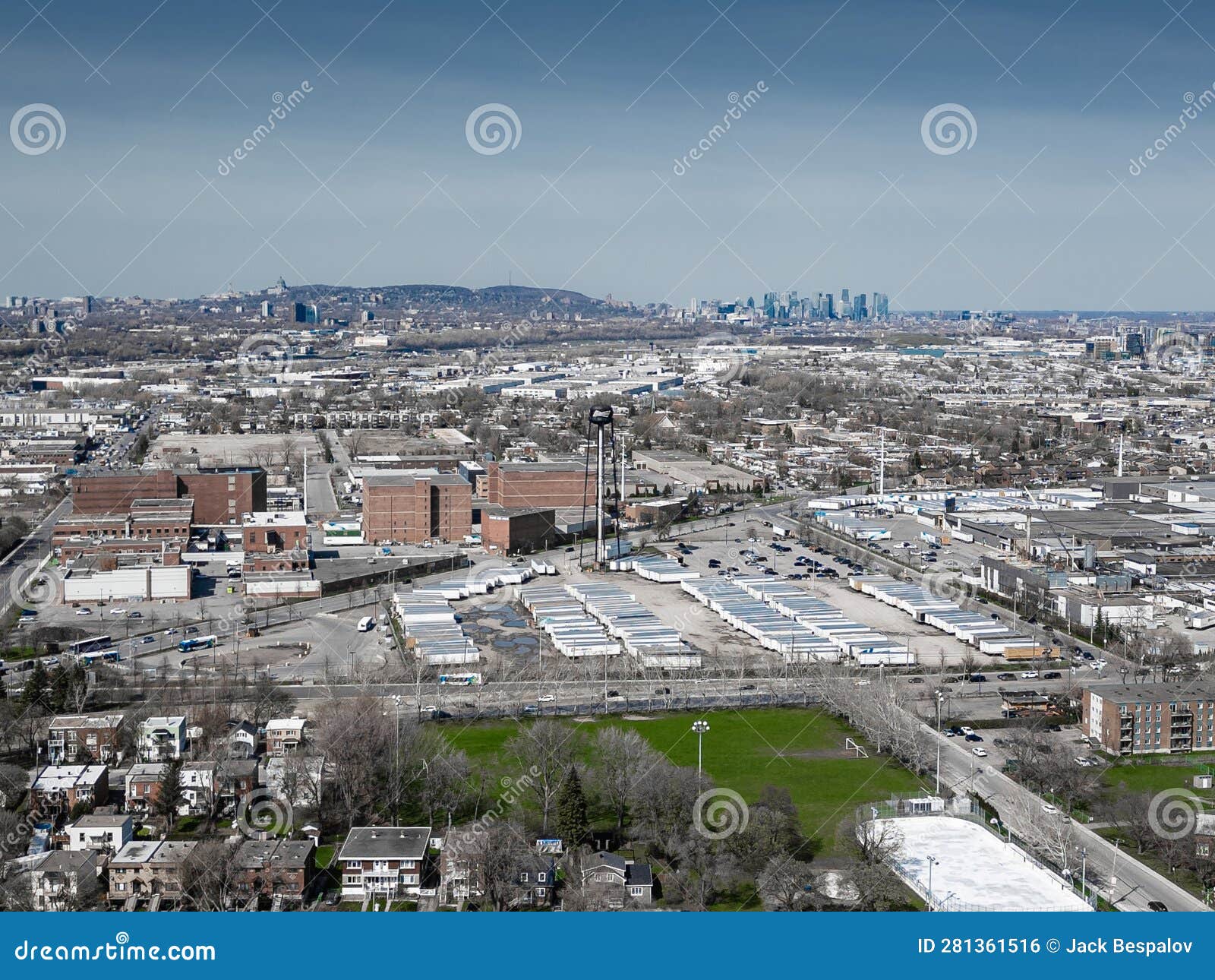 Aerial View of Montreal Canada Stock Photo - Image of canada, road ...