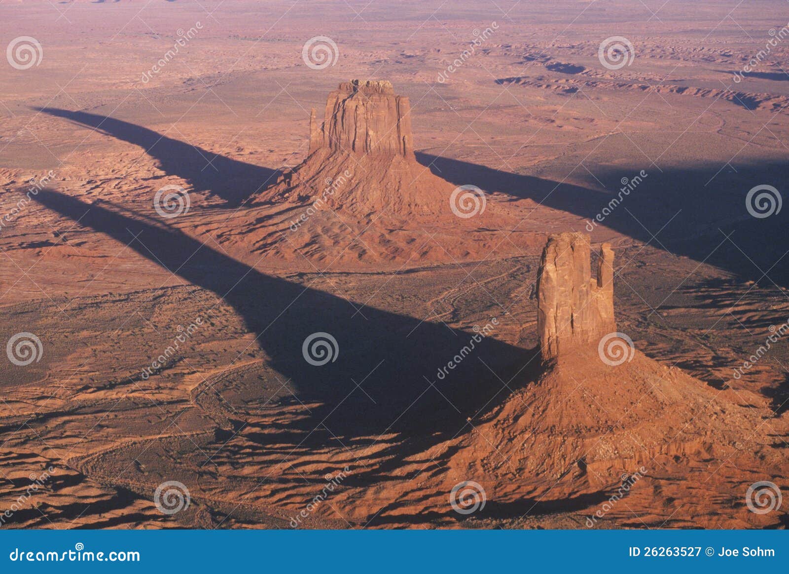Aerial View of Monument Valley at Sunset, Stock Image - Image of land ...