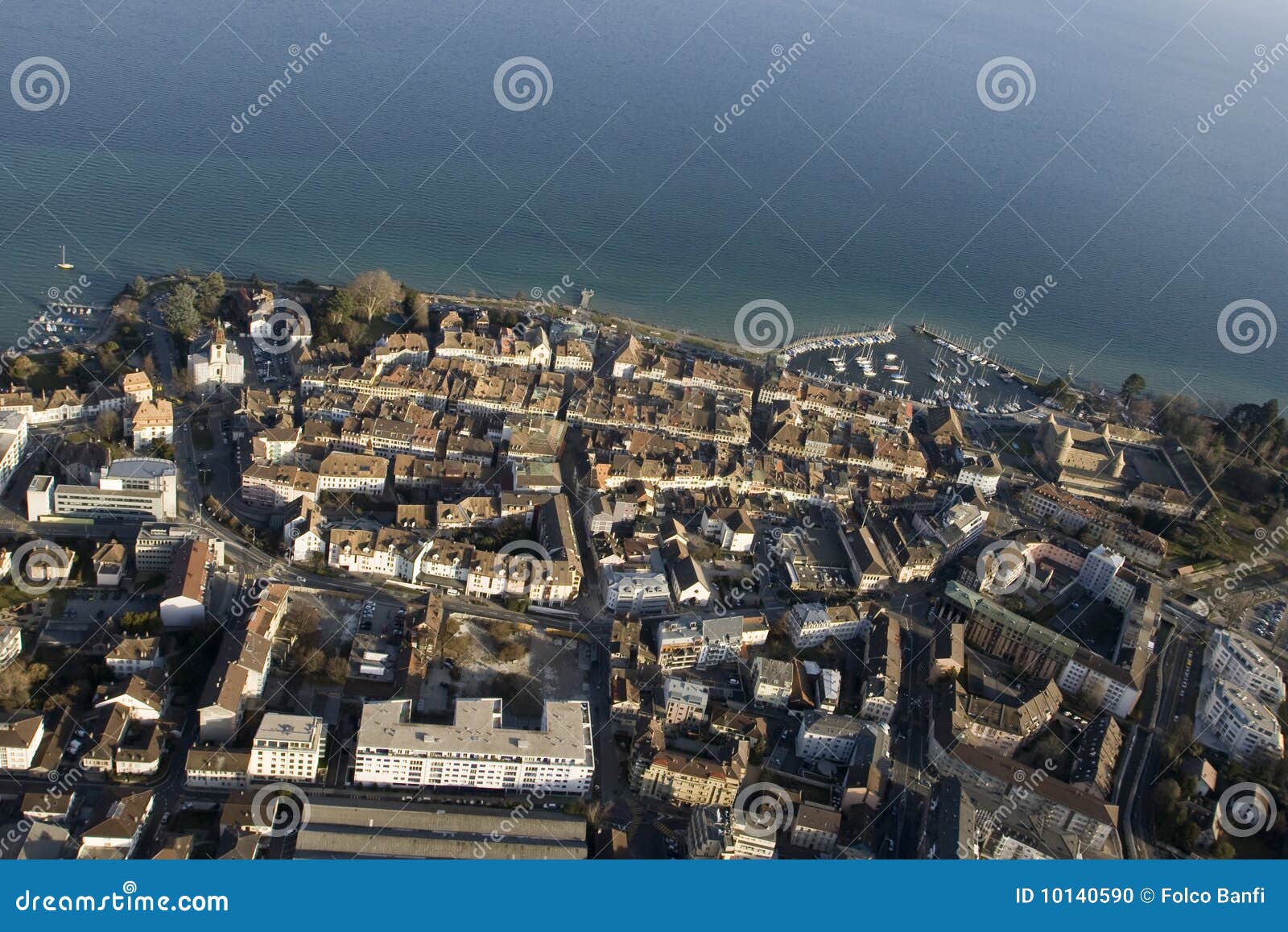 Aerial View Of Morges, Switzerland Stock Photo - Image of leman, town ...