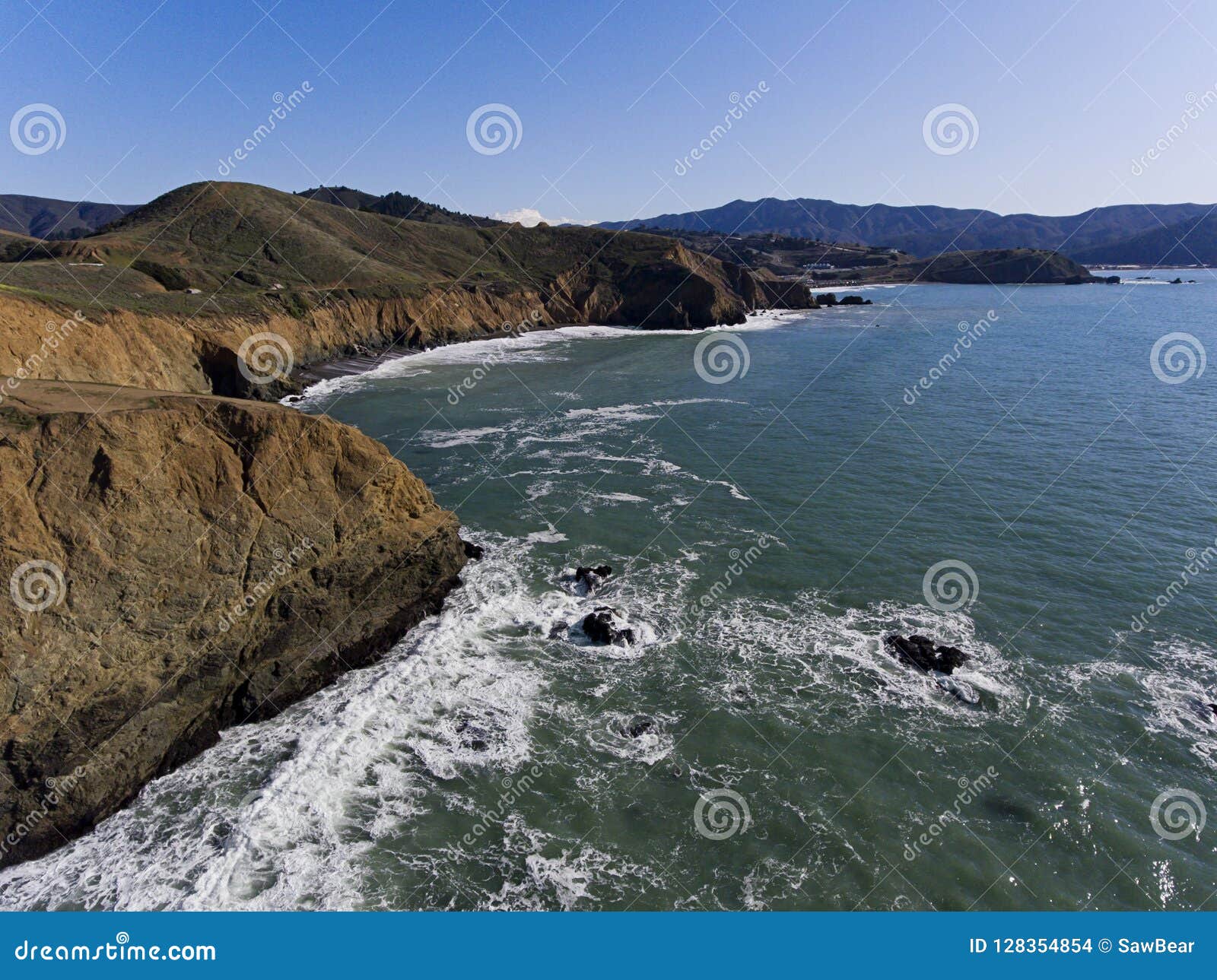 Mori Point Cliffs in Pacifica, California. Stock Photo - Image of ...