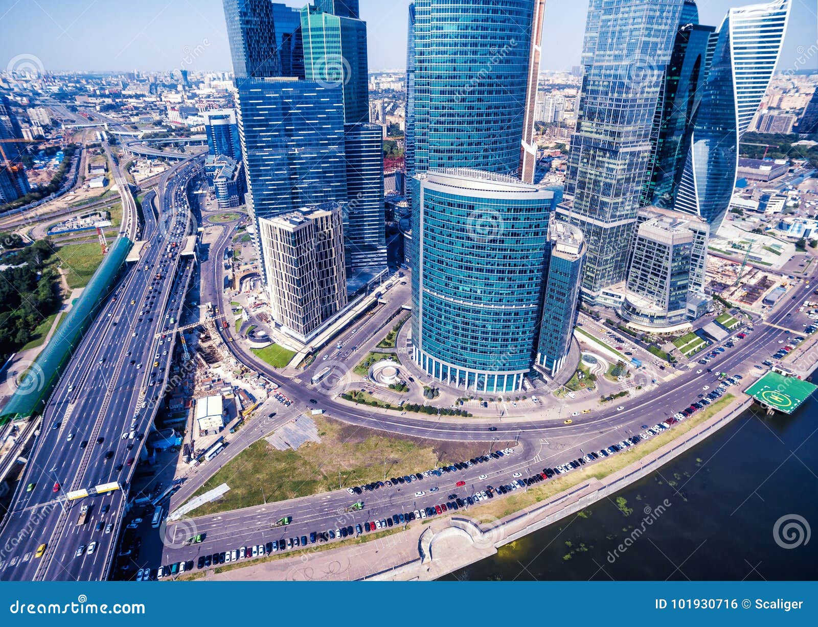 Aerial View of Moscow Downtown Stock Photo - Image of city, downtown ...