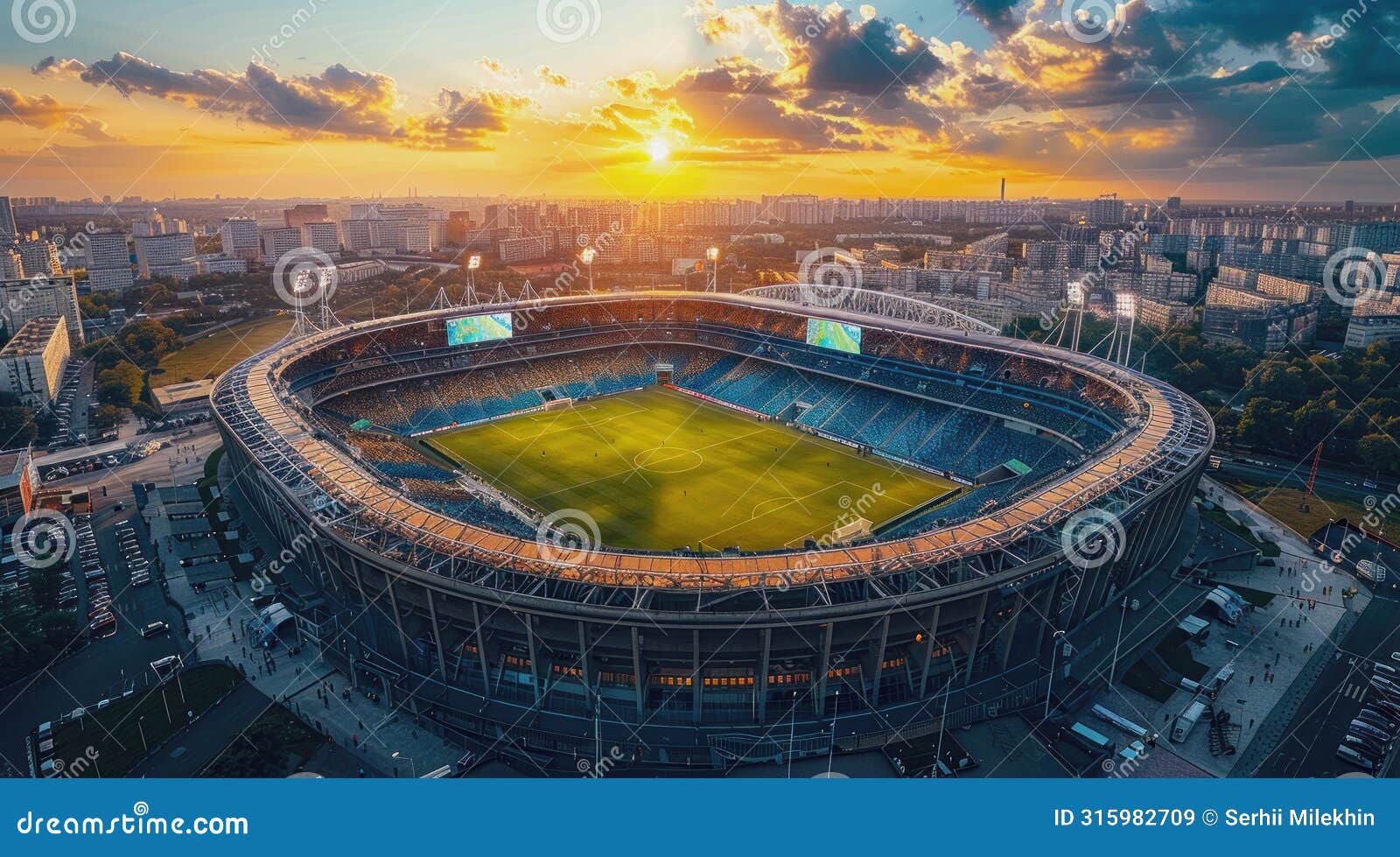 An Aerial View of the Most Beautiful Stadium Stock Illustration ...