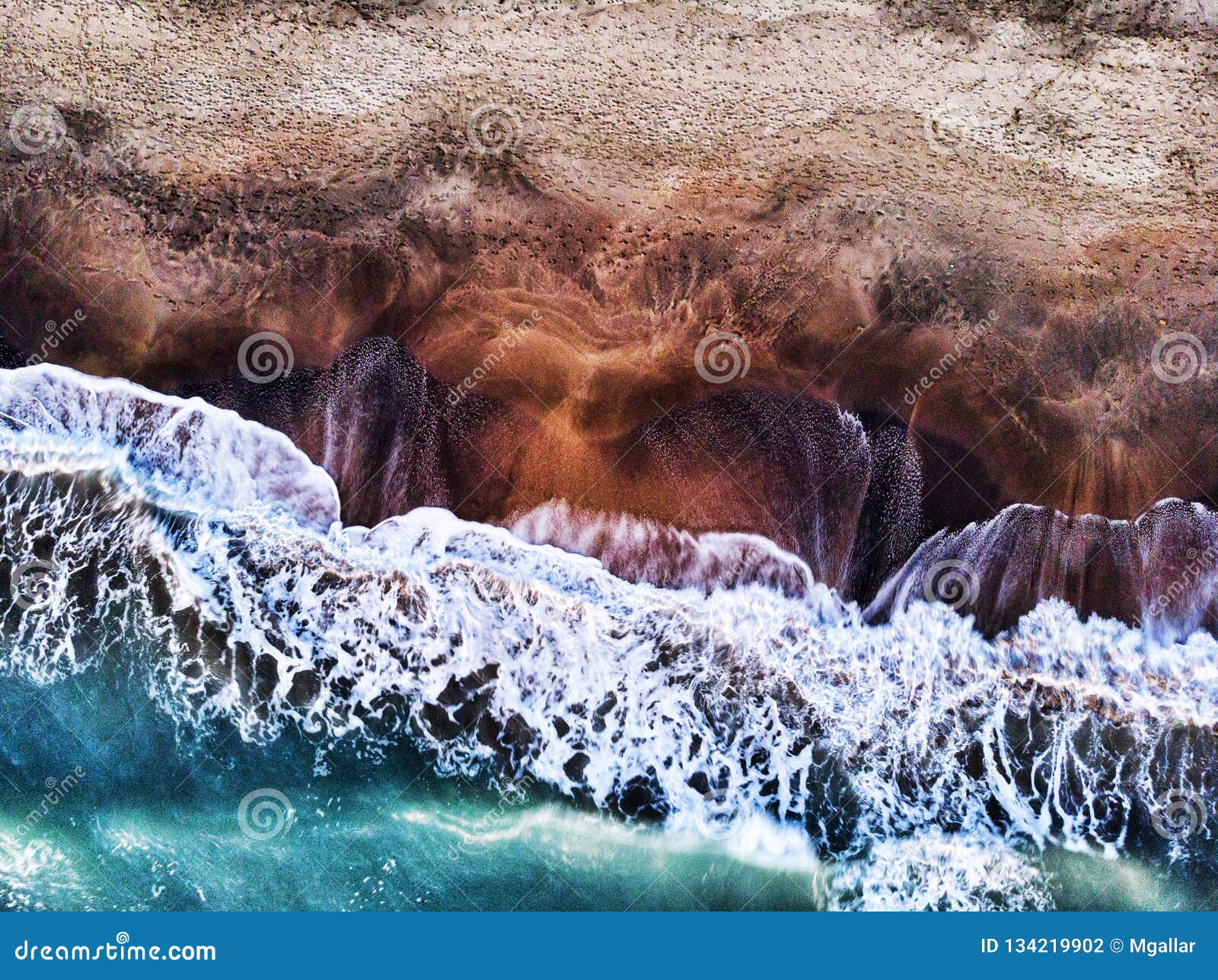 Aerial View of the Motion of the Undertow in the Winter Sea Stock Photo ...