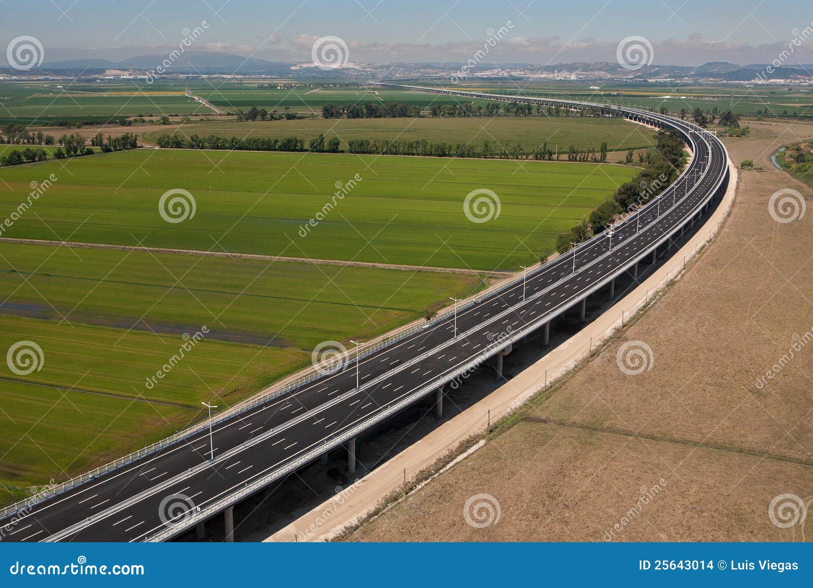 Aerial view of motorway stock photo. Image of transports - 25643014