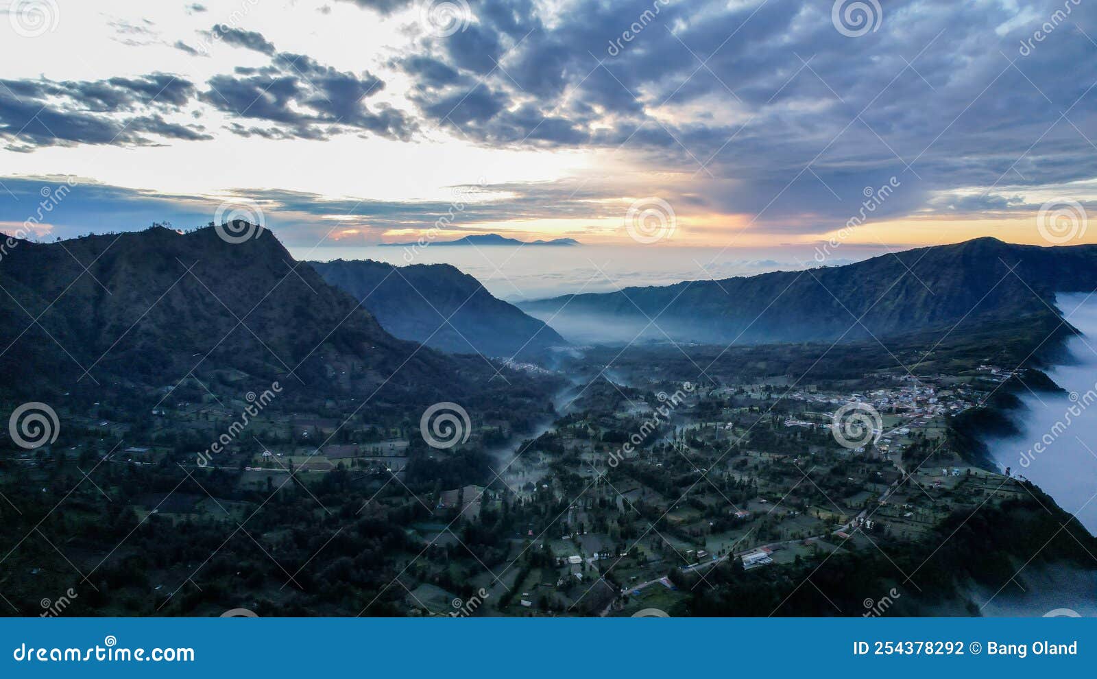Aerial View of the Mount Bromo, is an Active Volcano and Part of the ...
