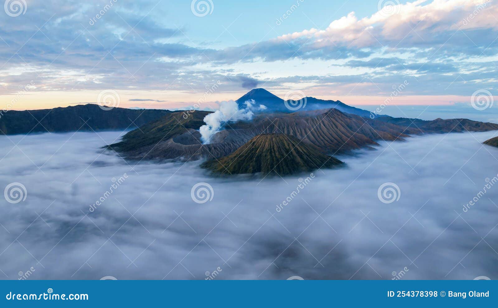 Aerial View of the Mount Bromo, is an Active Volcano and Part of the ...