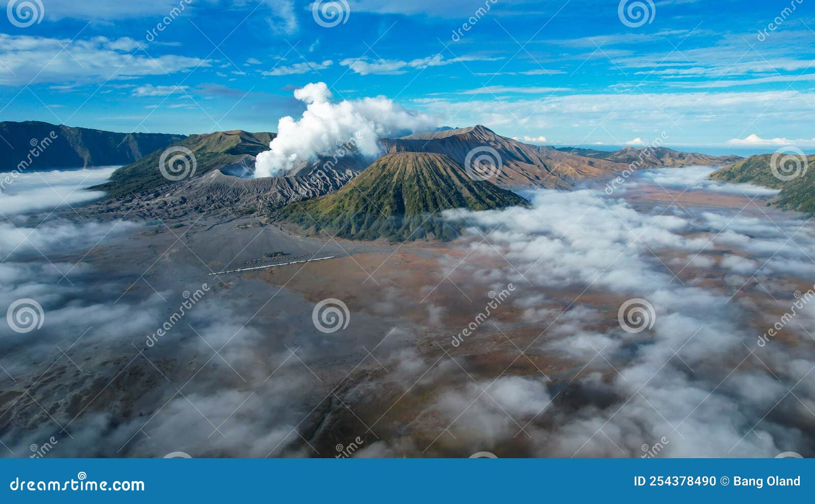 Aerial View of the Mount Bromo, is an Active Volcano and Part of the ...