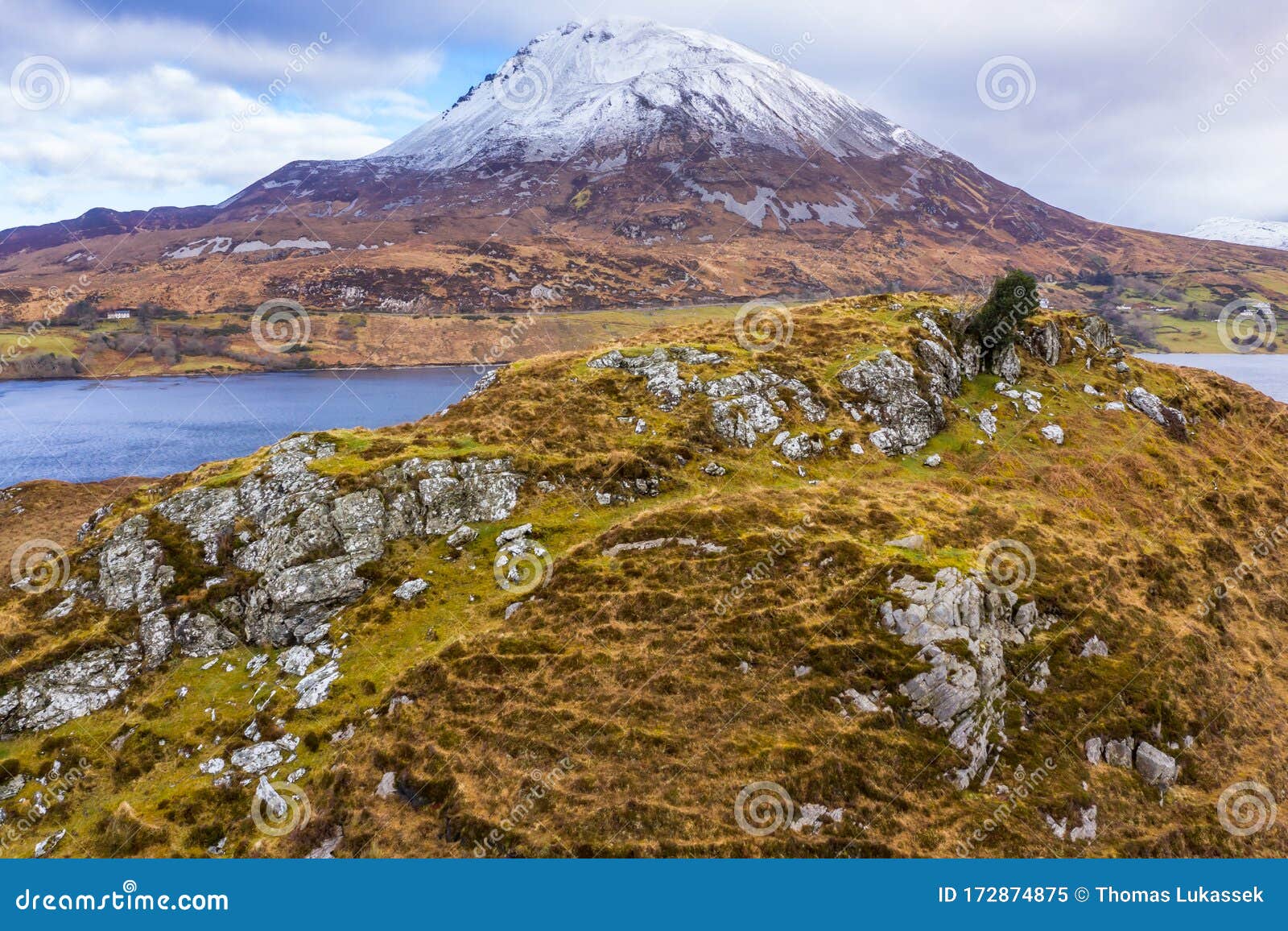 Aerial View of Mount Errigal, the Highest Mountain in Donegal - Ireland ...