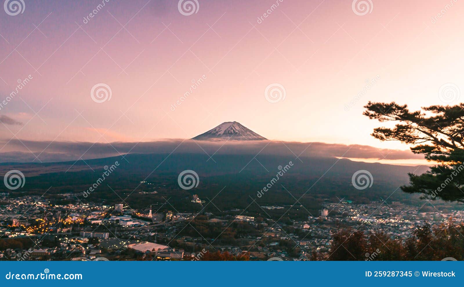 Aerial View of Mount Fuji during Sunset in Japan Stock Image - Image of ...