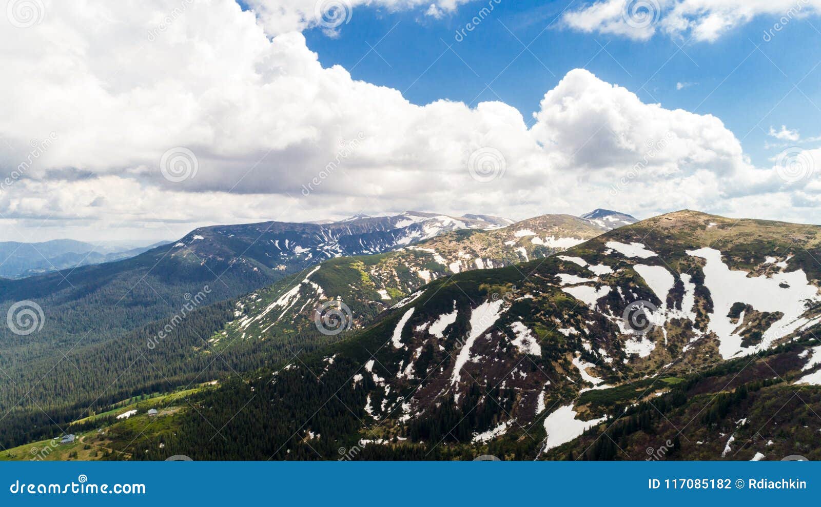 Aerial View of Mount Hoverla , Ukraine Carpathian Mountains. Stock ...