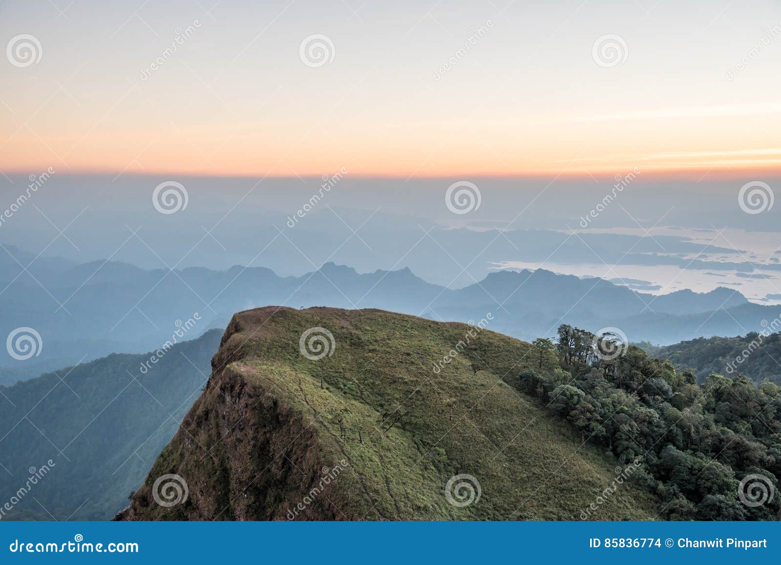 Aerial View of Mountain Cliff at Sunset Stock Photo - Image of scenery ...