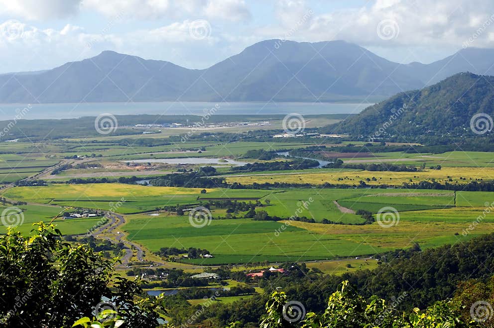 Aerial View of Mountain and Flat Land Stock Image - Image of meadow ...