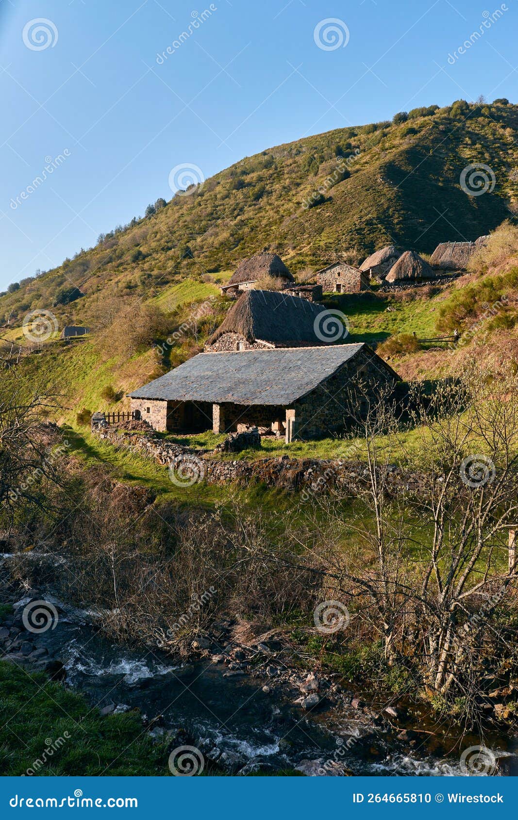 Aerial View of Mountain Landscape with Building Stock Photo - Image of ...