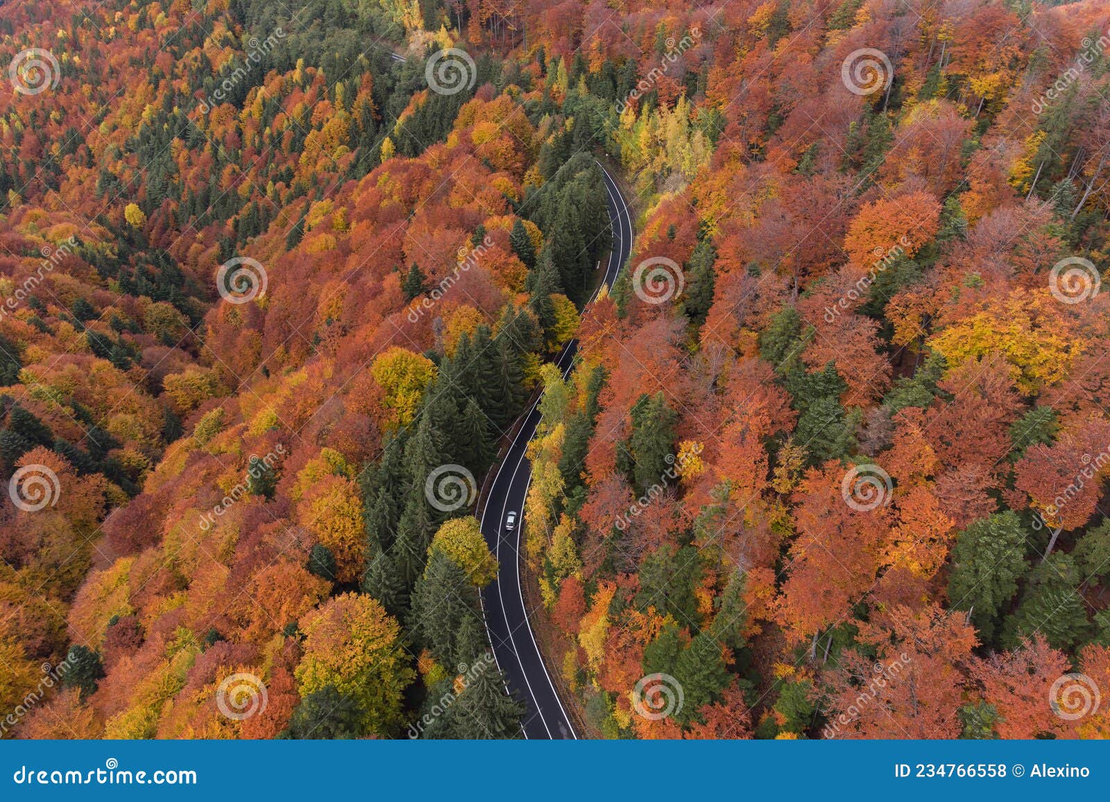 Aerial View of the Mountain Road Stock Photo - Image of colorful, view ...