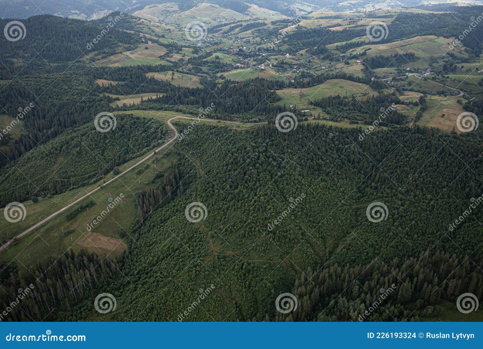 Aerial View on Mountain Road from Drone Stock Photo - Image of drone ...