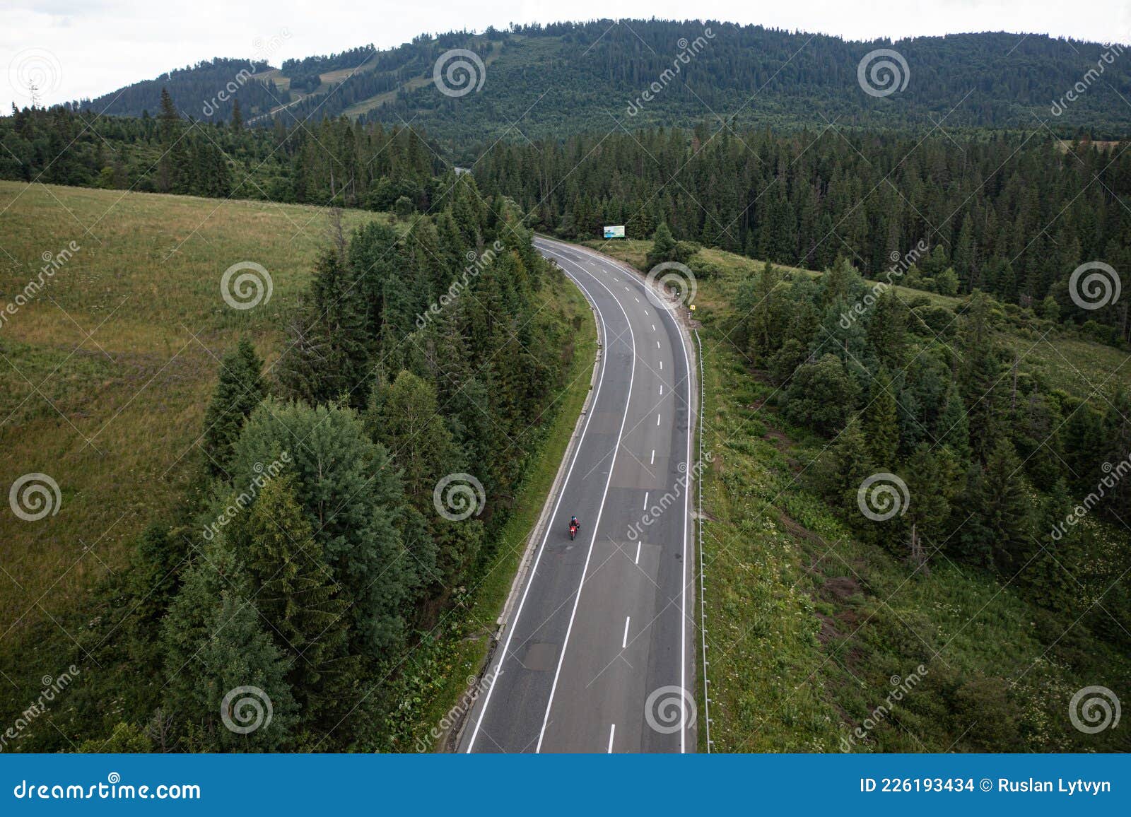 Aerial View on Mountain Road from Drone Stock Photo - Image of forest ...