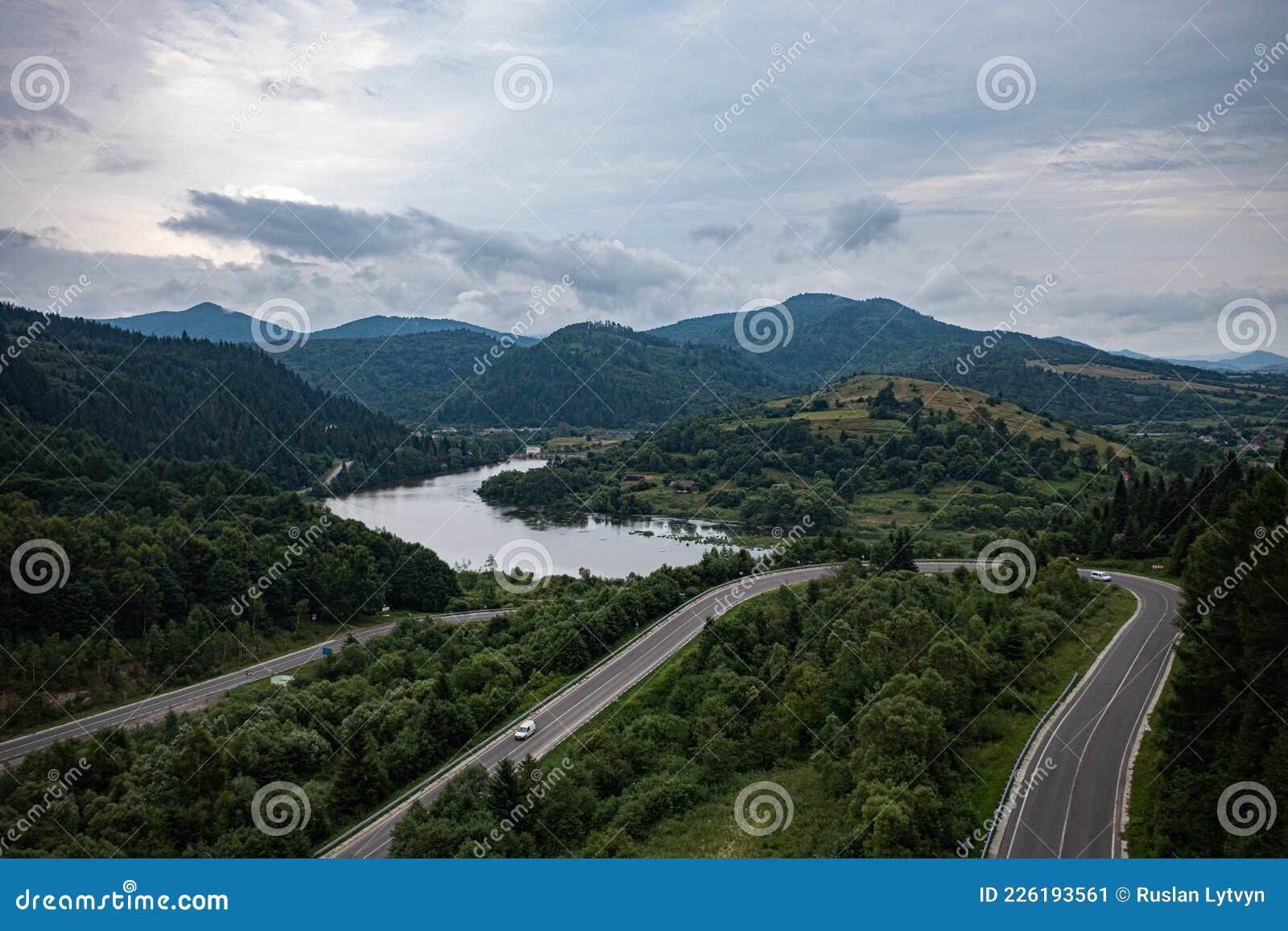 Aerial View on Mountain Road from Drone Stock Image - Image of lvov ...