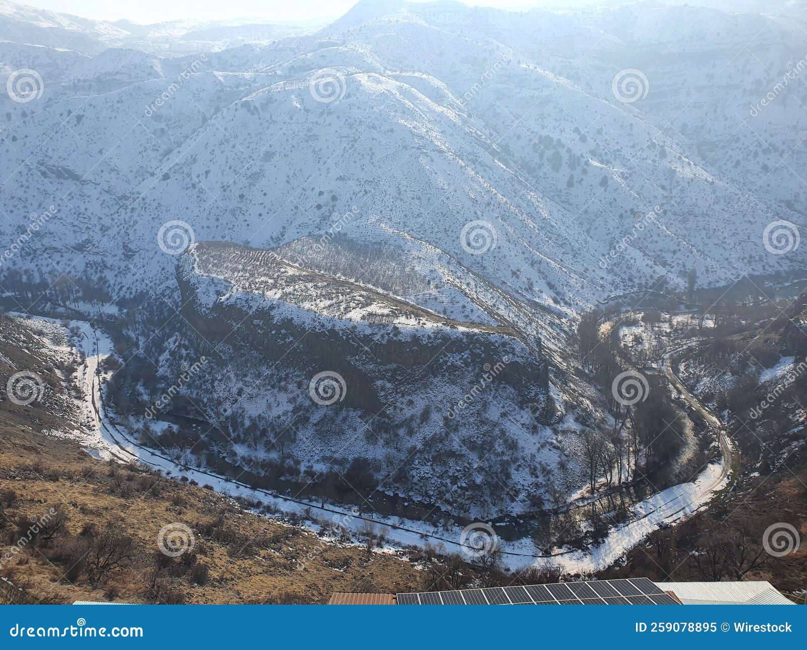 Aerial View of Mountains Covered in Snow Stock Image - Image of ...