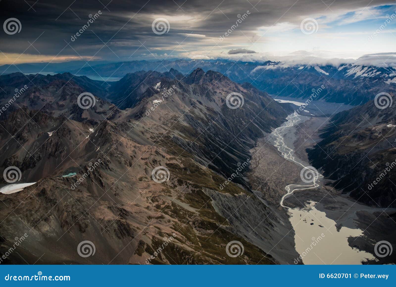 Aerial View of Mt. Cook National Park Stock Image - Image of scenery ...